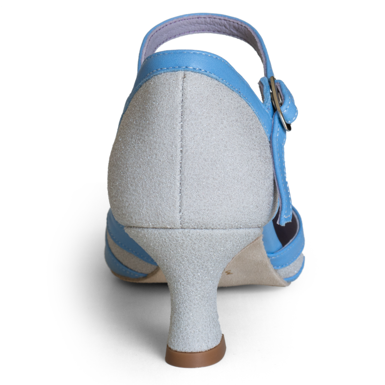 Merlet Kaly 1300-606 ⬝ Gris Clair + Azur • Tanzschuh glitzernd, Silber ...