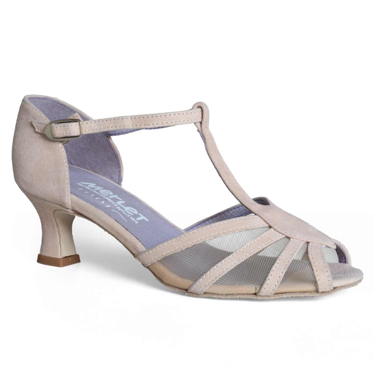 Merlet Karmina 1404-106 ⬝ Beige • Wildleder-Tanzschuh, Hautfarben hell ...