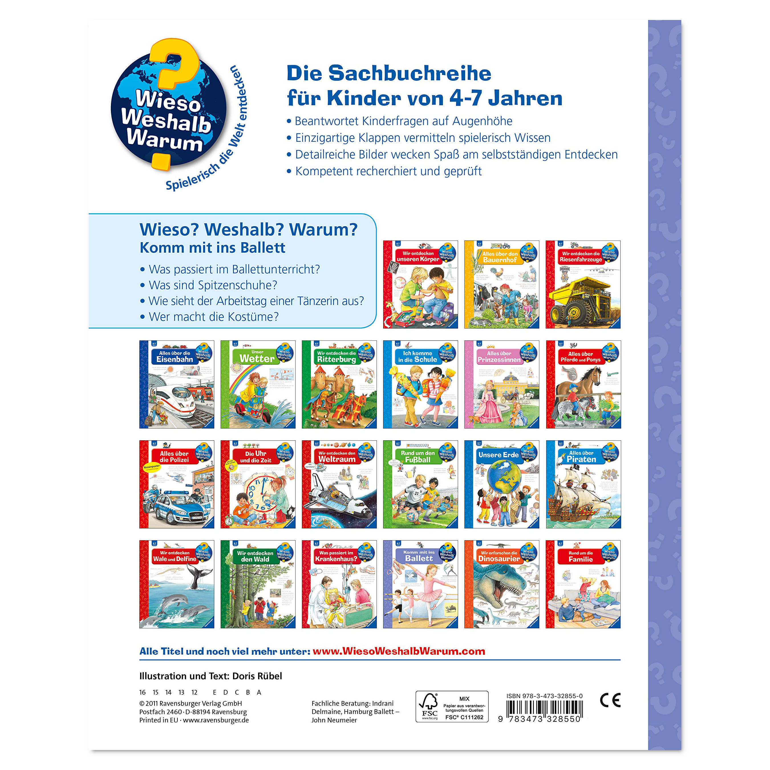 Ravensburger Komm mit ins Ballett • Ballett-Kinderbuch ab 4 Jahre • Hacke & Spitze